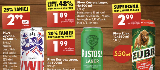 Piwo marki własnej Biedronki walczy ceną z Żywcem i Żubrem
