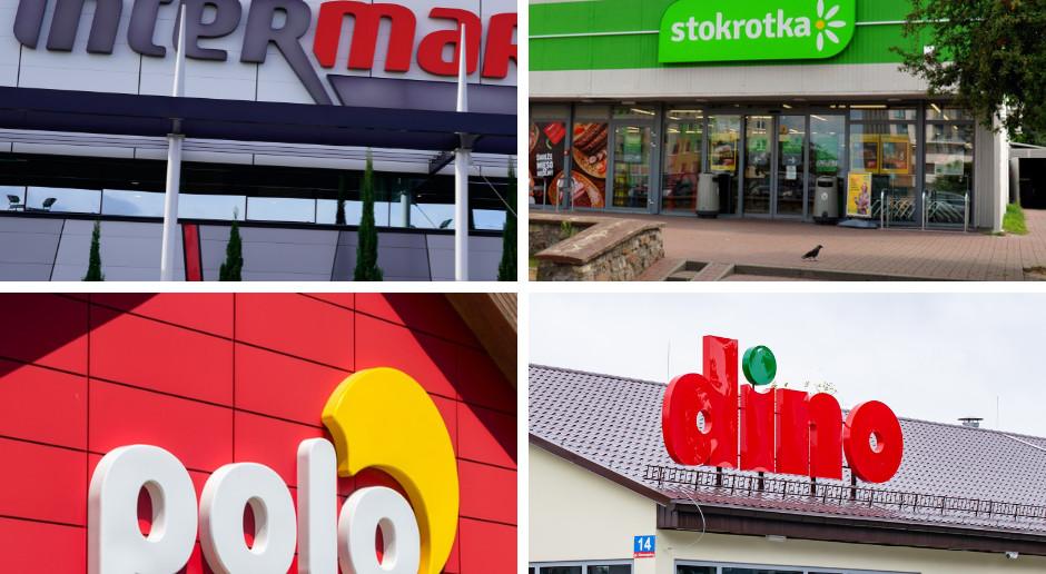 Rynek supermarketów: Stokrotka, Dino, Intermarche i POLOmarket w liczbach